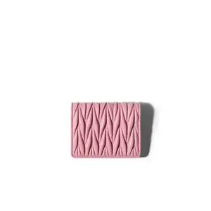 Miu Miu Small Matelassé Nappa Leather Wallet - Pink