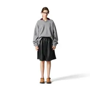 Miu Miu Cashmere And Jersey V-neck Sweater