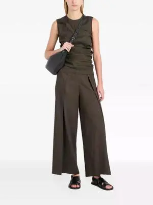 Proenza Schouler White Label Calla Pleated Palazzo Pants - Brown