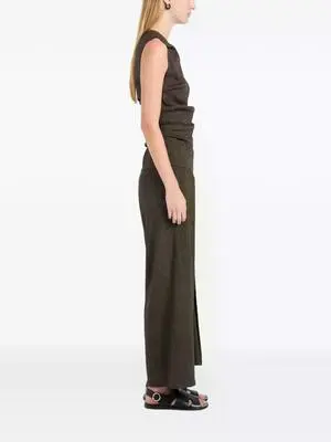 Proenza Schouler White Label Calla Pleated Palazzo Pants - Brown