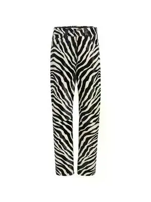 Khaite Callum Zebra Print Trousers - White