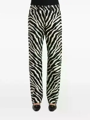 Khaite Callum Zebra Print Trousers - White