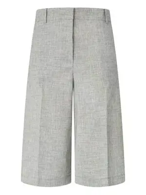 Pinko Slub Bermuda Shorts With Pressed Pleat Detail