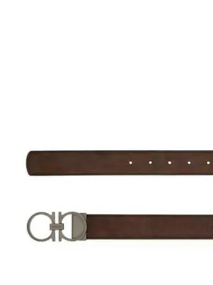 FERRAGAMO Adjustable Gancini Belt - Brown