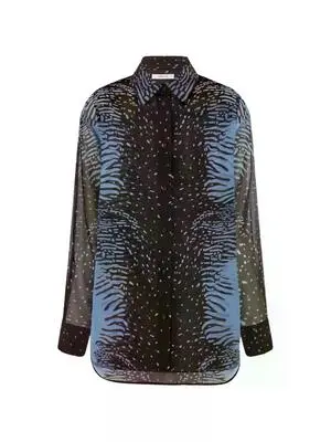 FERRAGAMO Silk Georgette Shirt - Brown