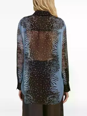FERRAGAMO Silk Georgette Shirt - Brown