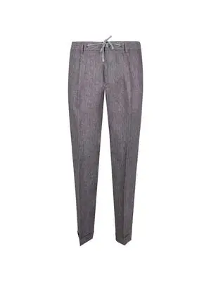 BARBA NAPOLI Drawstring Pleated Trousers