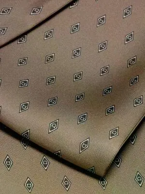 FERRAGAMO Micro Gancini Print Silk Scarf - Neutrals
