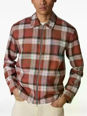 Paul Smith Zip-up Checked Shirt - Brown
