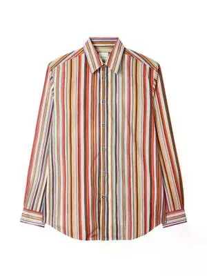 Paul Smith Painted Signature Stripe Print Cotton Shirt