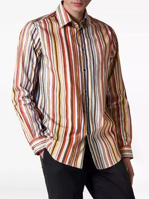 Paul Smith Painted Signature Stripe Print Cotton Shirt