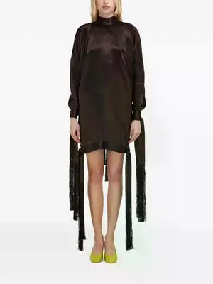 FERRAGAMO Satin Mini Dress - Brown