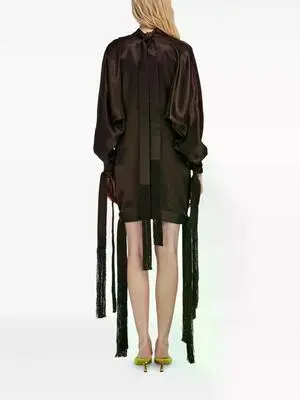 FERRAGAMO Satin Mini Dress - Brown