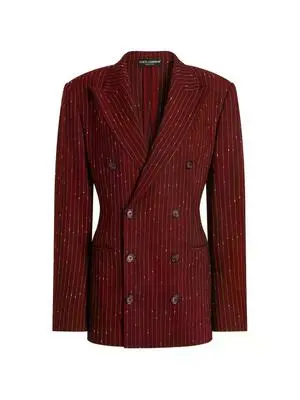 Dolce & Gabbana Striped Double-breasted Blazer - Red
