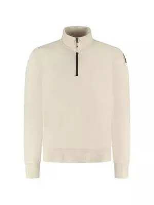 PARAJUMPERS Logo-patch Half-zip Sweatshirt - Neutrals