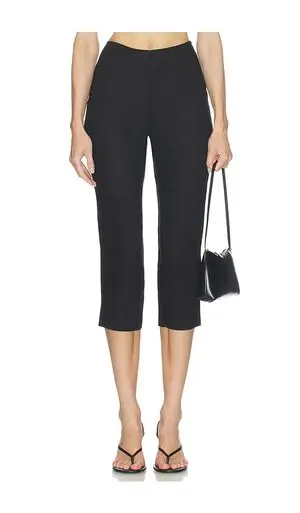 AEXAE Linen Capri Pant - Black