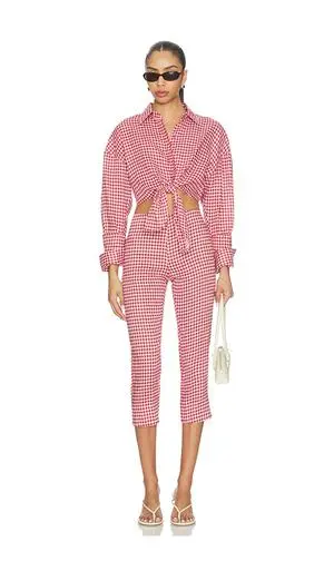 AEXAE Linen Tie Top