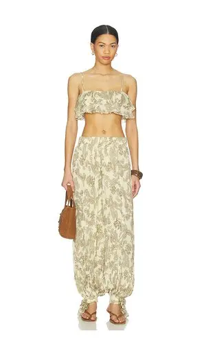 Hemant & Nandita Ruffle Tiered Chiffon Top