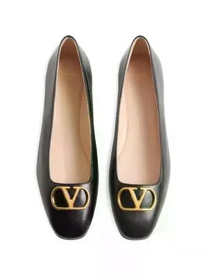 Valentino Garavani Vlogo Signature Ballerinas In Nappa - Black