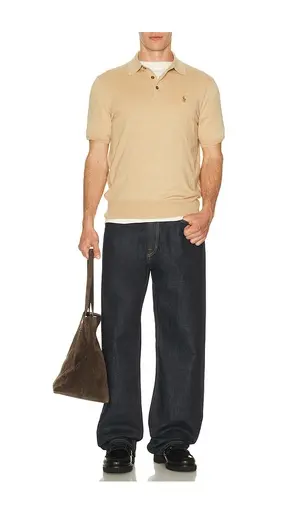 Polo Ralph Lauren Short Sleeve Cotton Placket Pullover Sweater