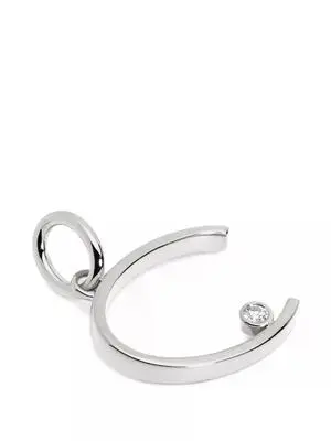Monica Vinader Solitaire Diamond Initial Pendant - Silver