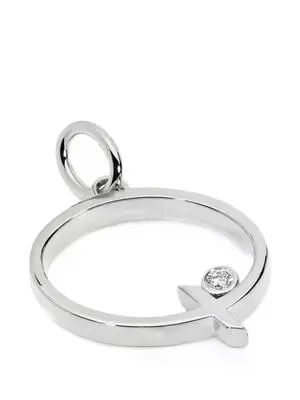 Monica Vinader Solitaire Diamond Initial Pendant - Silver
