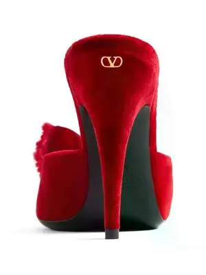Valentino Garavani Marie A Velvet Slide Sandals - Red