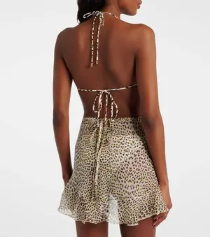 Roberto Cavalli Leopard-print Silk Beach Cover-up