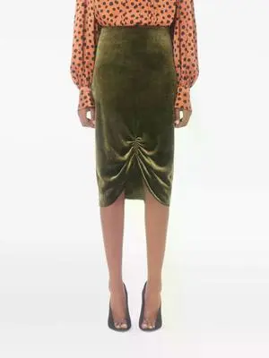 Valentino Garavani Velvet Midi Skirt - Green
