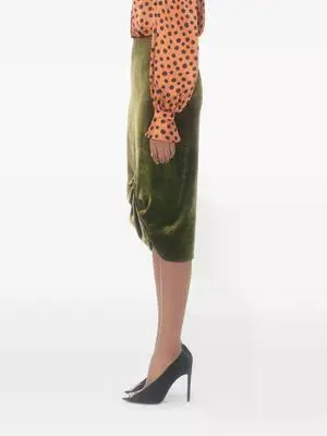 Valentino Garavani Velvet Midi Skirt - Green