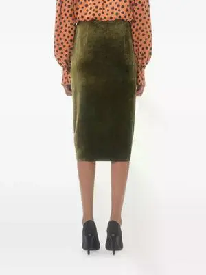 Valentino Garavani Velvet Midi Skirt - Green