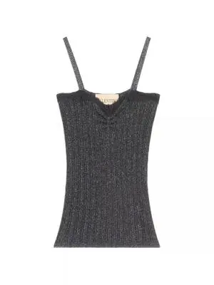 Valentino Garavani Lurex Knit Top - Black