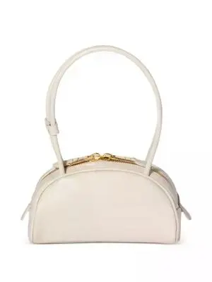 Miu Miu Beau Embossed Logo Shoulder Bag - Neutrals
