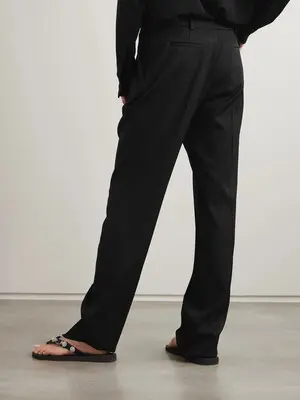 Balenciaga Pleated Stretch-wool Straight-leg Trousers