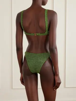 Oseree Lumière Metallic Balconette Bikini - Green