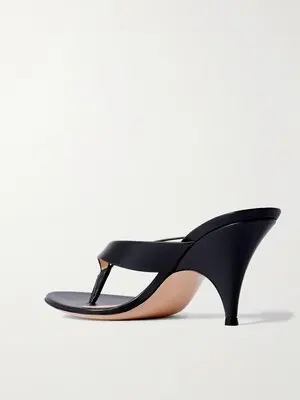 GIANVITO ROSSI Sofia 70 Leather Thong Sandals - Black