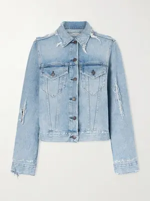 Acne Studios Distressed Organic Denim Trucker Jacket