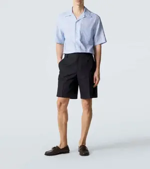 Zegna Cotton And Linen Bermuda Shorts