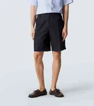 Zegna Cotton And Linen Bermuda Shorts