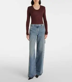 COURREGES Logo Wide-leg Jeans