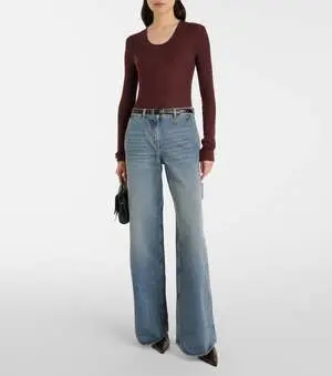 COURREGES Logo Wide-leg Jeans