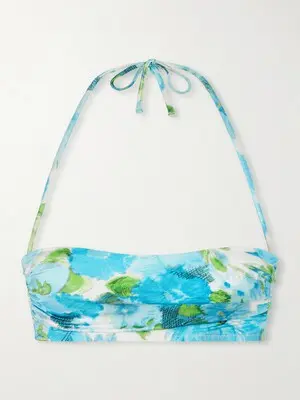 Chloé Floral-print Bandeau Bikini Top - Blue