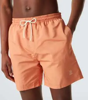 Brunello Cucinelli Logo Swim Trunks - Orange