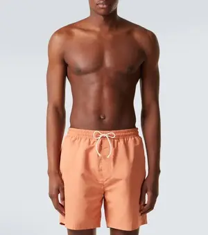 Brunello Cucinelli Logo Swim Trunks - Orange
