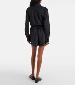 LEMAIRE Cotton And Silk Shorts - Black