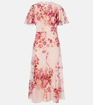 Erdem Floral Silk Midi Dress