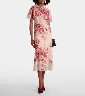 Erdem Floral Silk Midi Dress