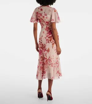 Erdem Floral Silk Midi Dress