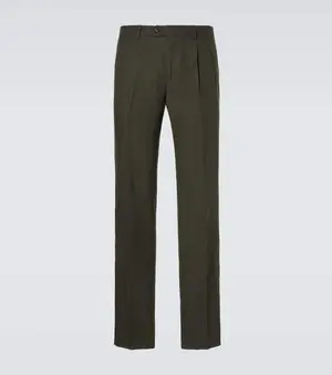 Rubinacci Pleated Linen Slim Pants
