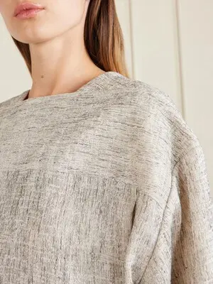 THE ROW Hamza Oversized Linen And Silk-blend Blouse - Gray